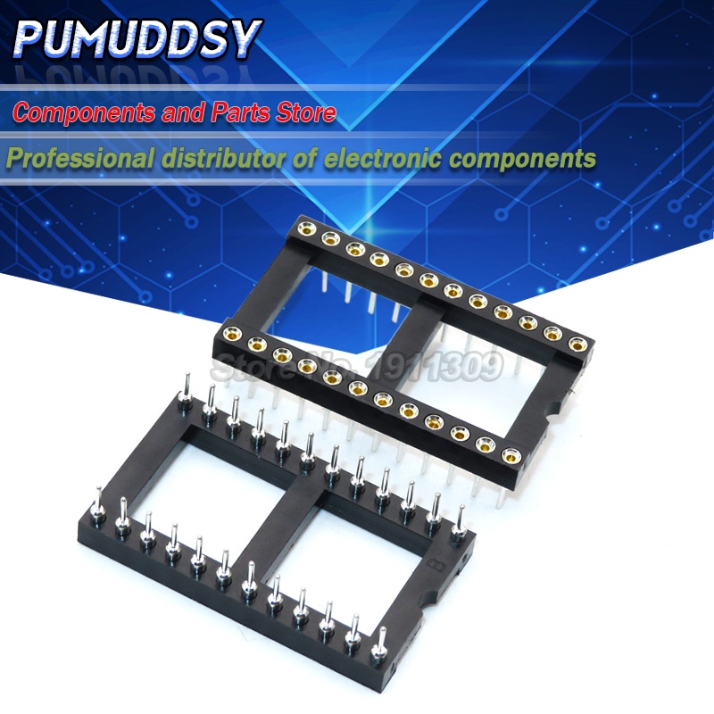 Solder Female IC Sockets 10pcs 24-Pin Wide DIP IC Sockets – Gold Plated ...