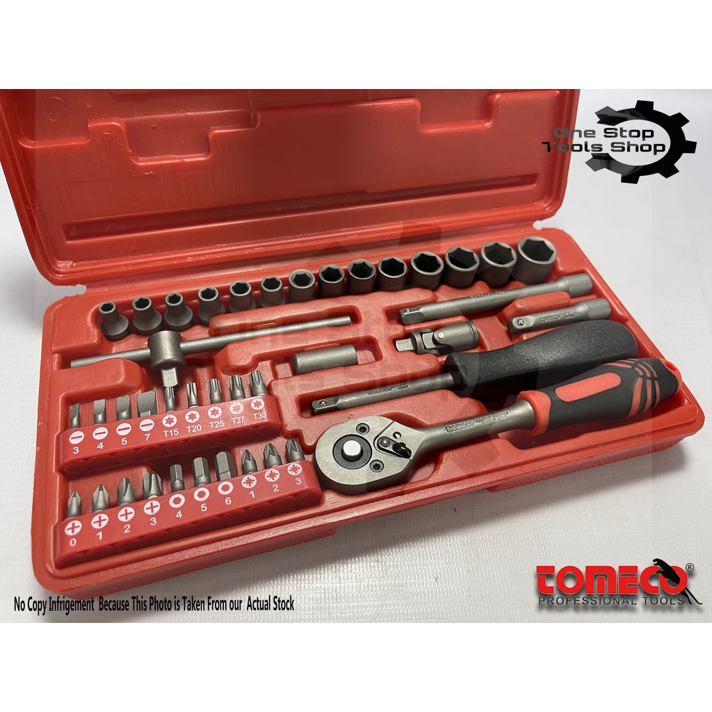 ONE STOP TOOL SHOP Tomeco Japan 40pcs 1/4 Drive Socket Set (6 points ...