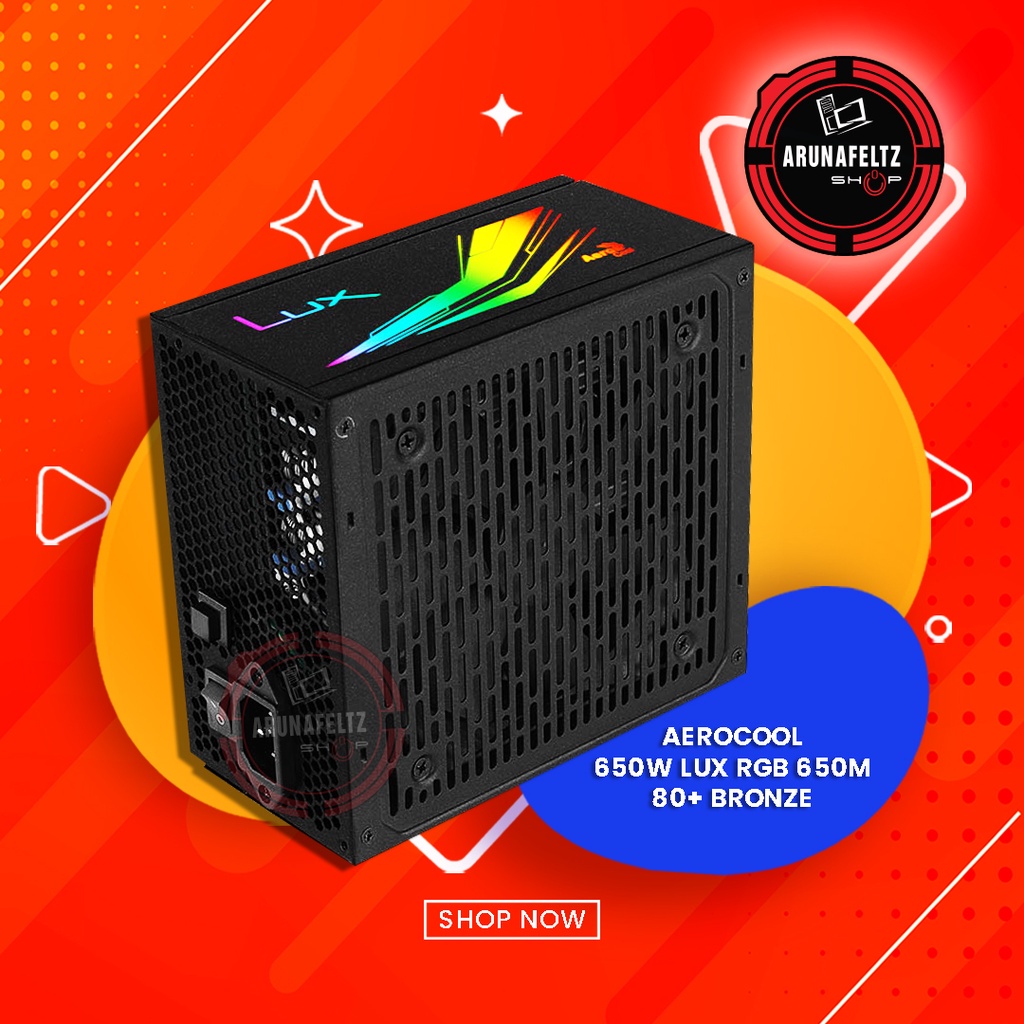 AEROCOOL 650W LUX RGB 650M 80 + BRONZE TRUE RATED POWER SUPPLY | Shopee ...