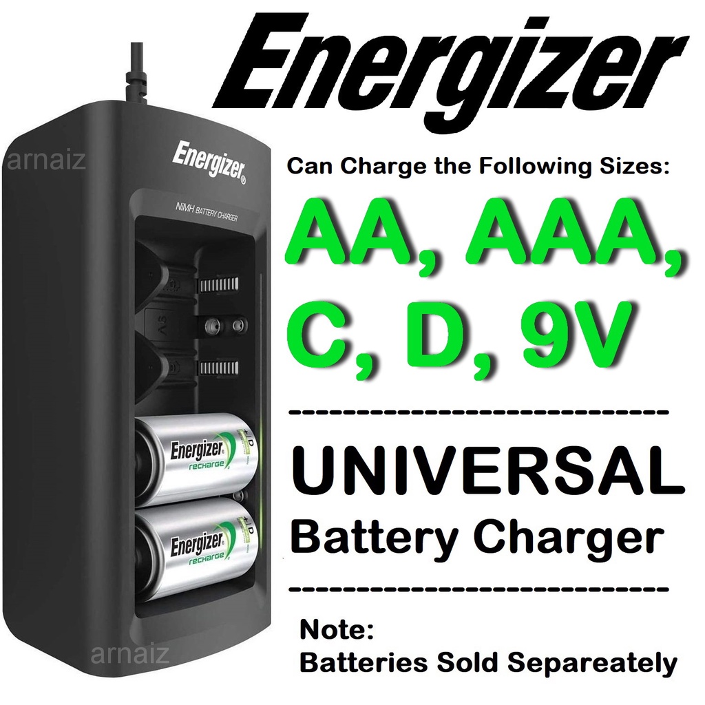 Energizer Universal Battery Charger For AA AAA C D 9V Rechargeable ...