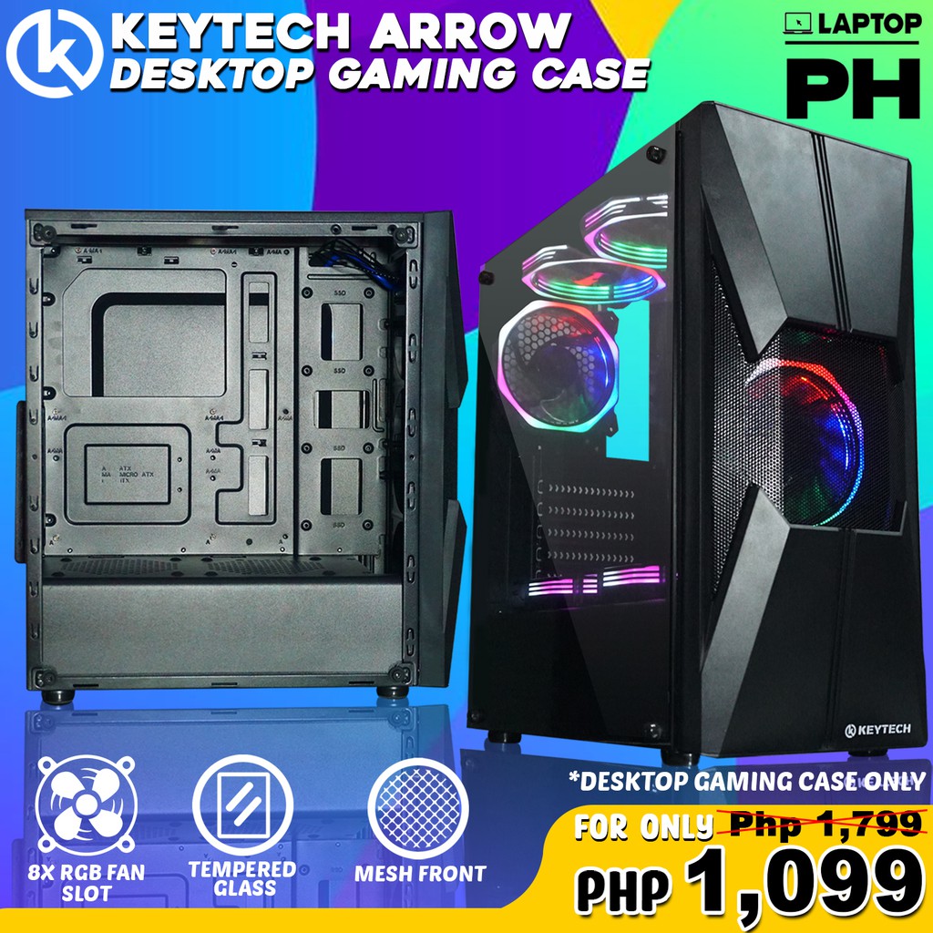 Keytech Arrow Knight Series Midtower Desktop Gaming Tempered Glass ...