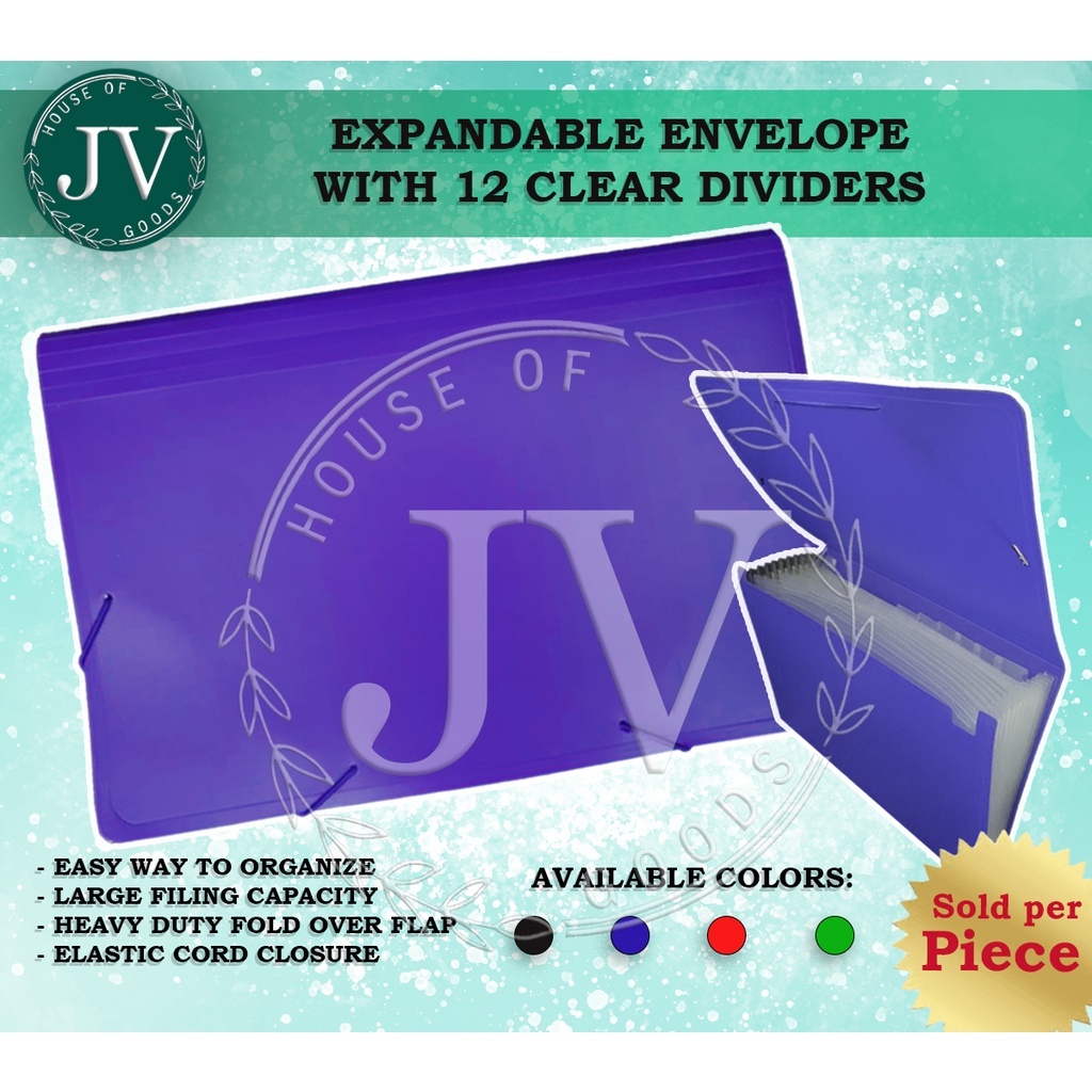 Expanding Envelope Long Size w/ 12 Clear Dividers | Shopee Philippines