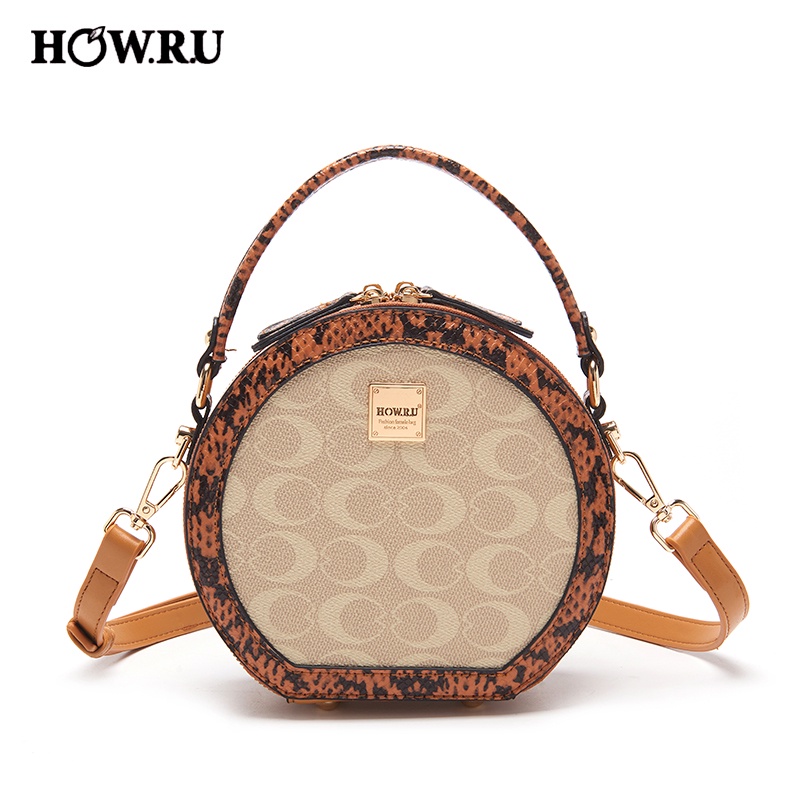How.R.U Women Round Knitting Handbag Shoulder Bag Satchel Purse Tote ...