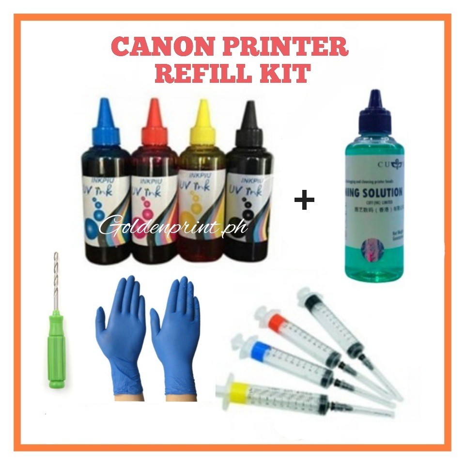 Refill Kit compatible with Canon Inkjet Printers Complete Set | Shopee ...