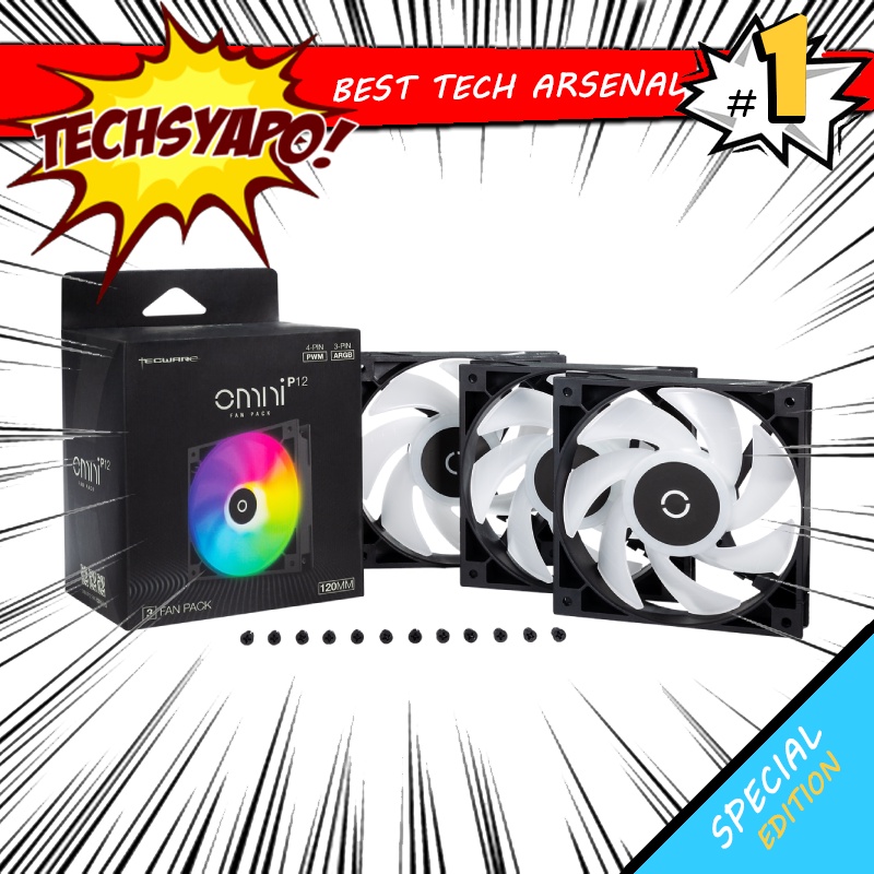 TECWARE OMNI P12 FAN PACK 120mm 4PIN PWM | 3PIN ARGB | Shopee Philippines