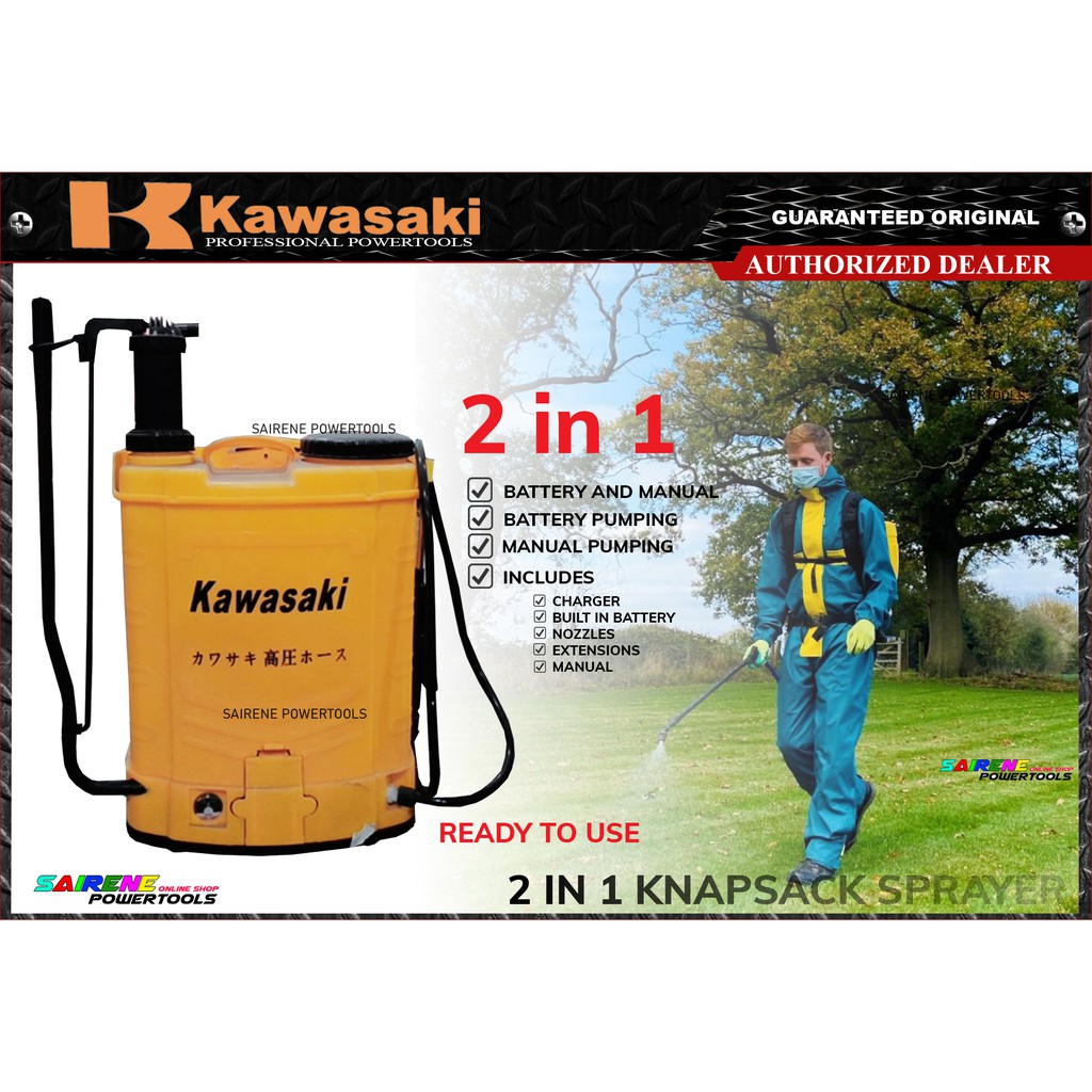 KAWASAKI 2 IN 1 KNAPSACK BATTERY AND MANUAL AGRICULTURAL SPRAYER | Shopee Philippines