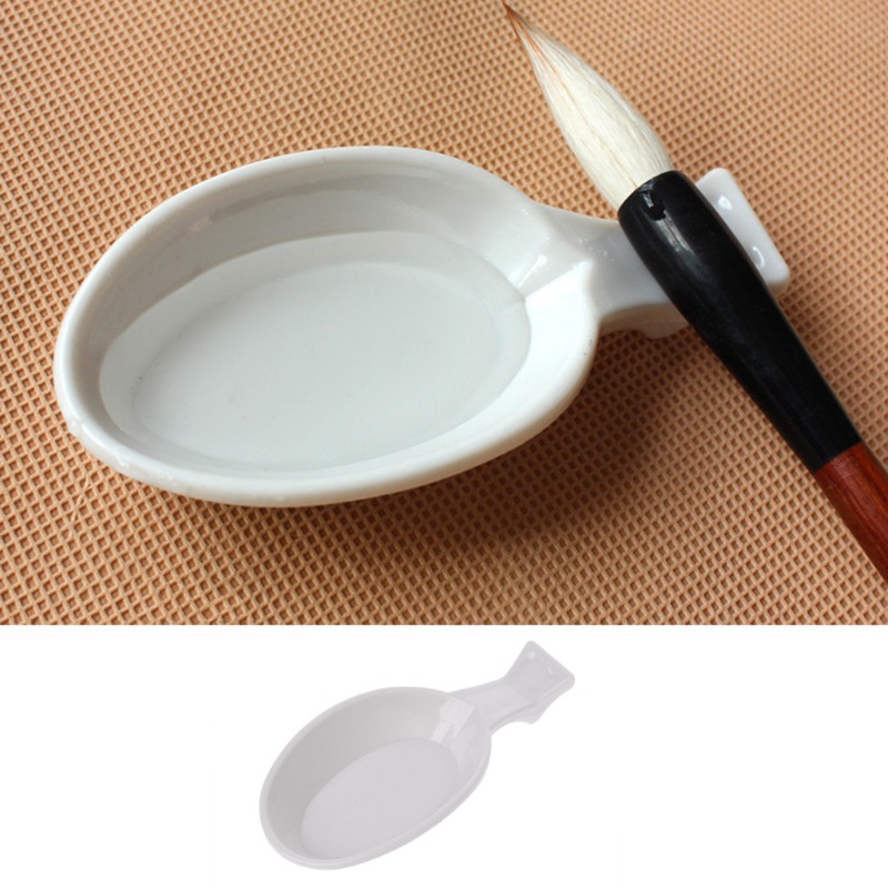 Spoon Shape Ink Tray Containers Chinese Writing Brush Pen Holder Rest ...