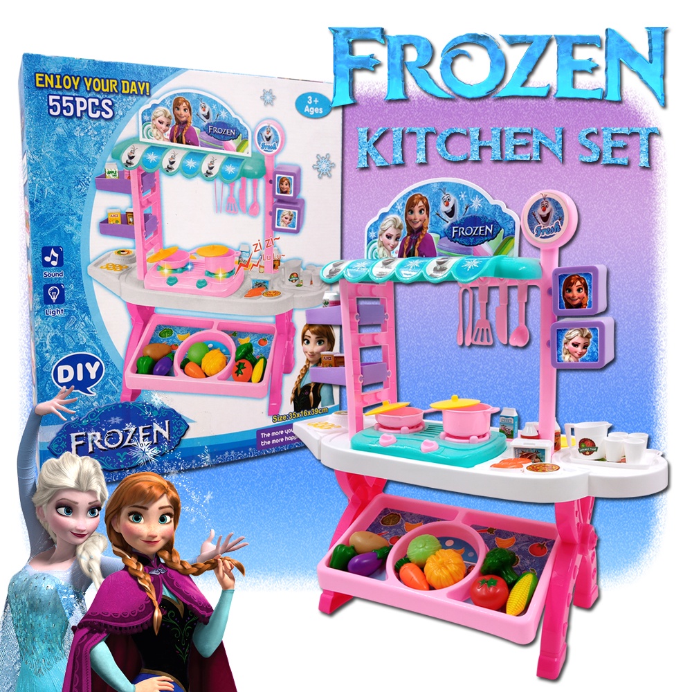 Frozen/My Little Pony/Hello-kitty/LOL Kitchen Doll PlaySet w/ 55 PCS ...