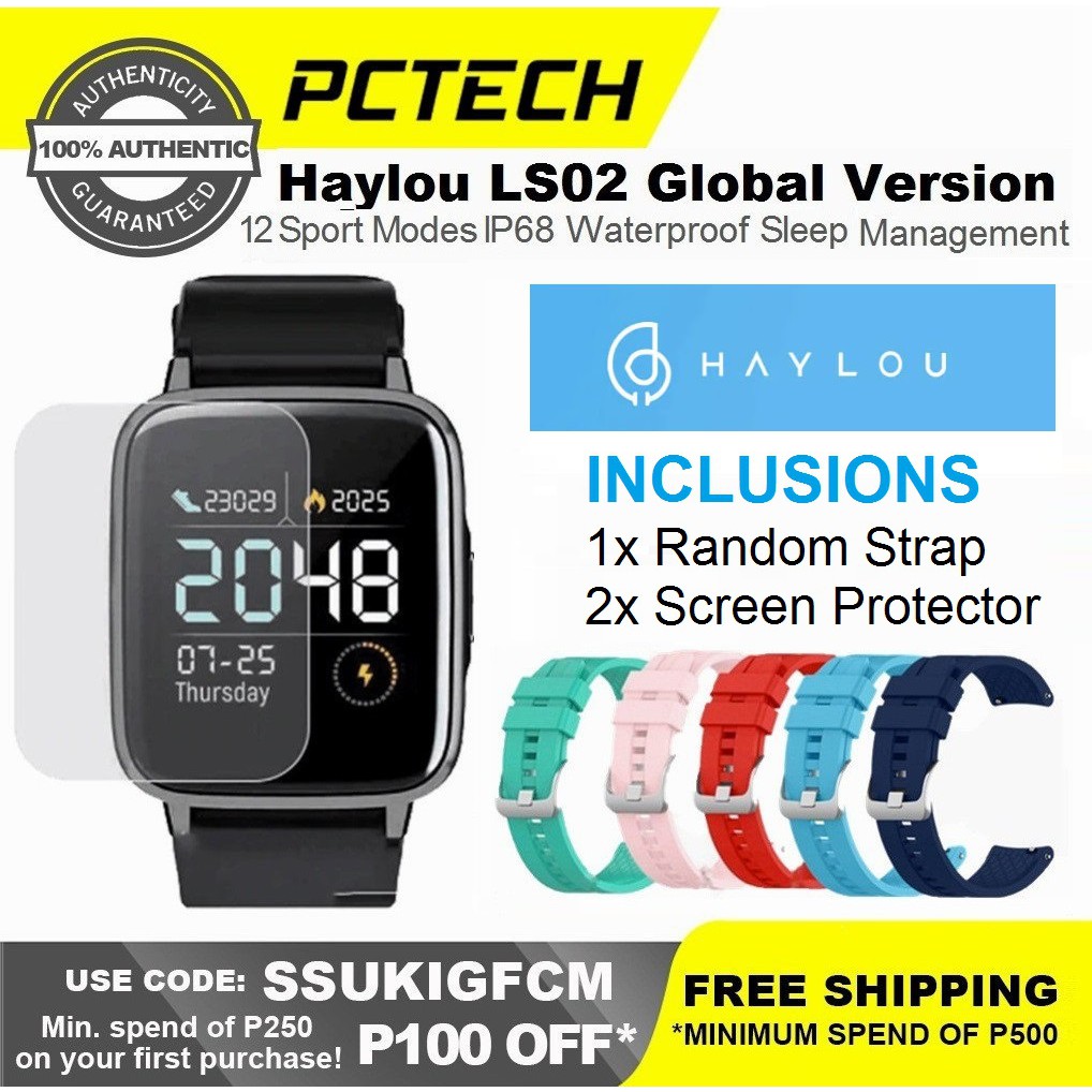 Haylou LS02 Smartwatch Fitness Tracker IP68 Water Resistant Bluetooth ...