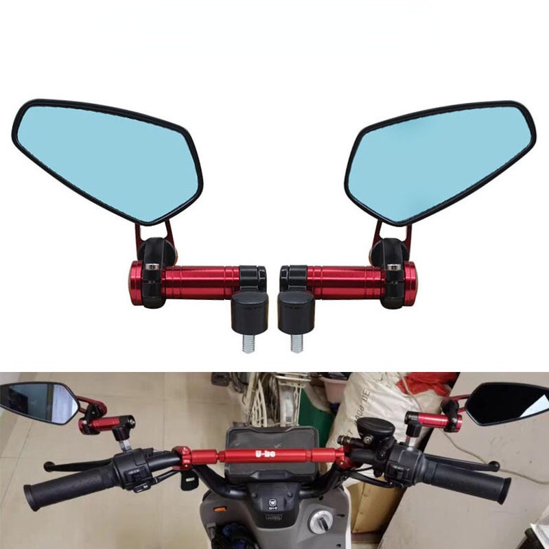 New Aluminum Motorcycle Rearview Mirror Blue Glass 1080 Rotation ...
