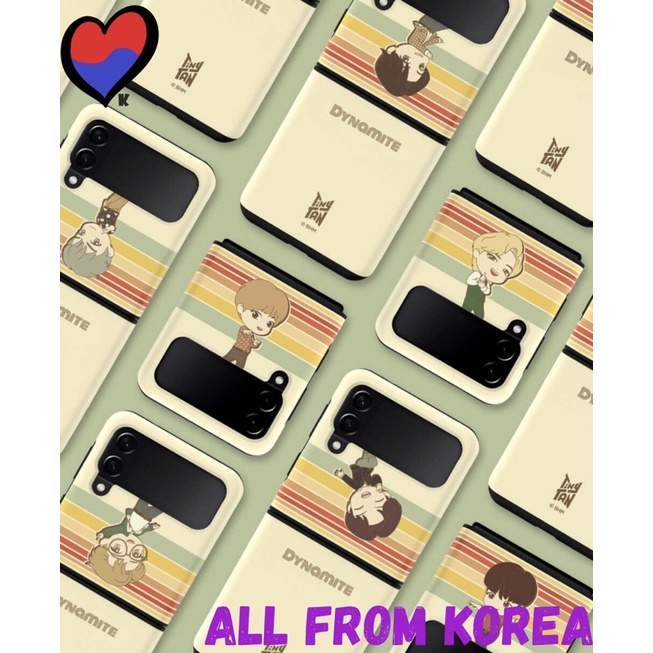 BTS DYNAMITE 2D BROWN SERIES DUAL AND SLIM CASE FOR GALAXY Z FLIP 3 ...