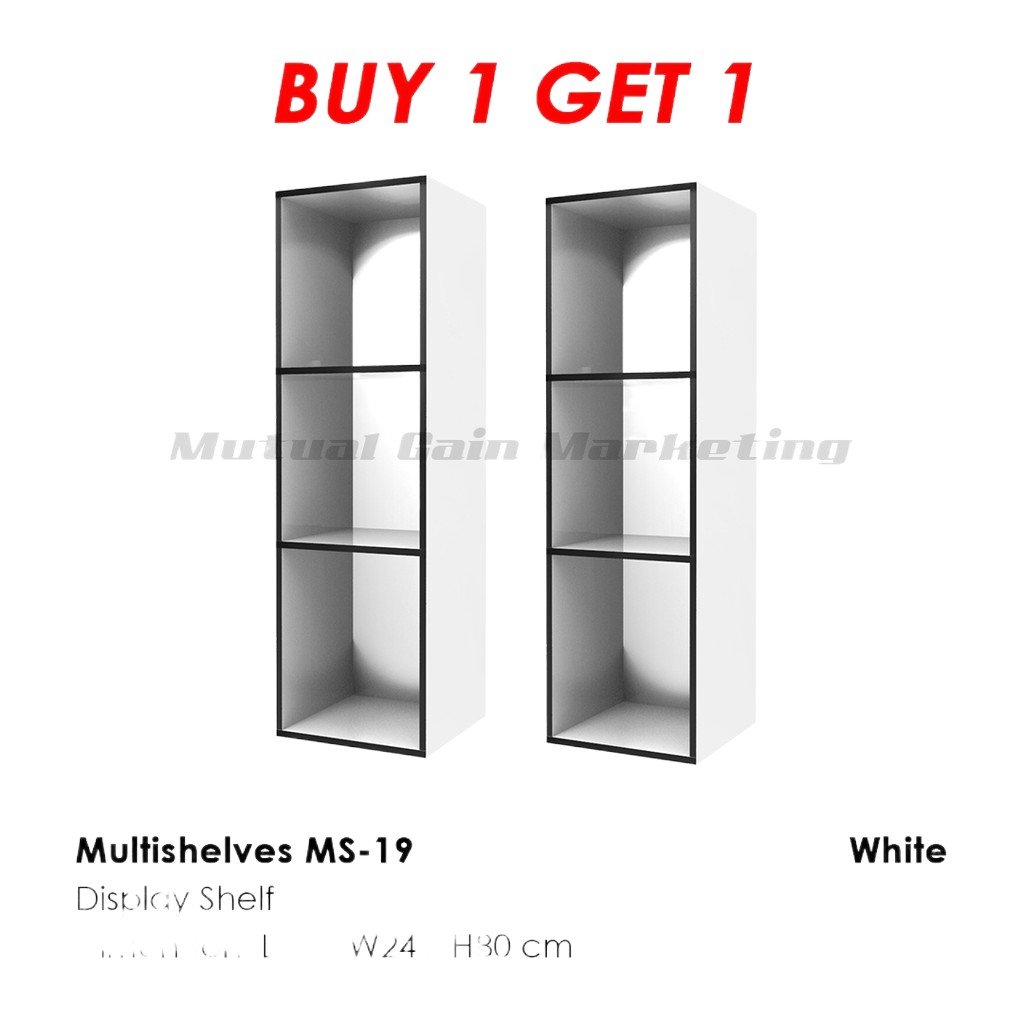 Multishelves MS-19 3-Tier Display Shelf Cabinet Bookshelf Storage ...