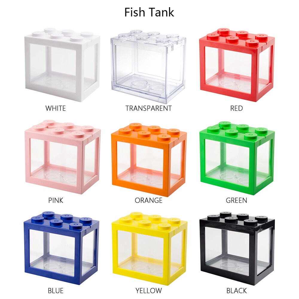 Betta Fish Tank Mini Aquarium Block Tank Betta Guppy Fish Tank Building ...