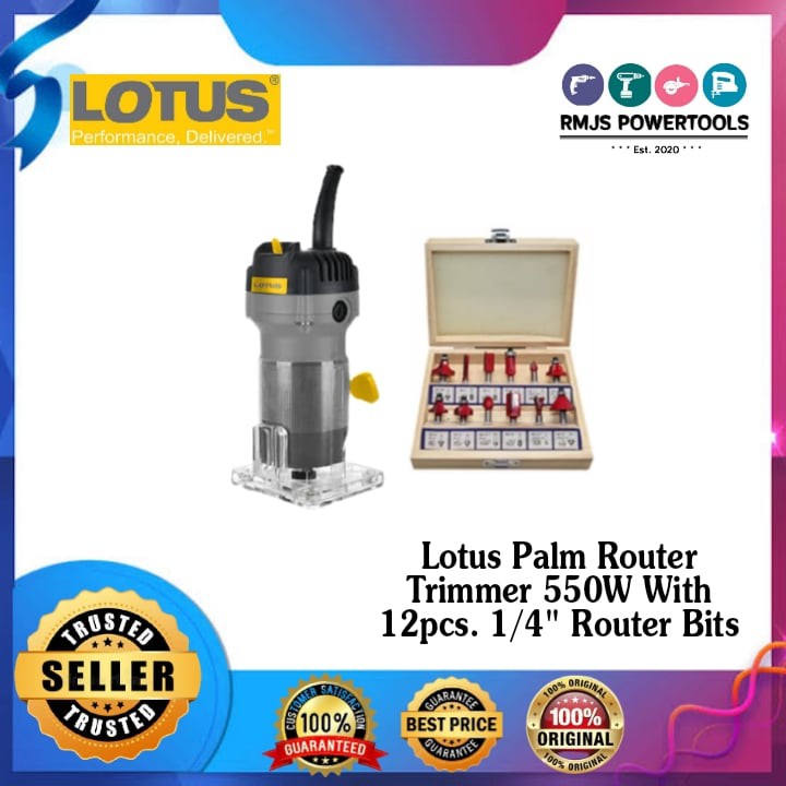 Lotus Palm Router/ Trimmer 550W LTPR550X WITH Router Bits 12PCS/SET 1/4 ...