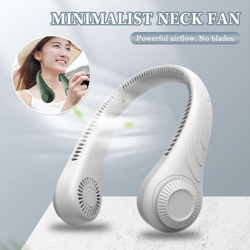 New Lazy hanging neck fan portable leafless USB rechargeable hanging ...