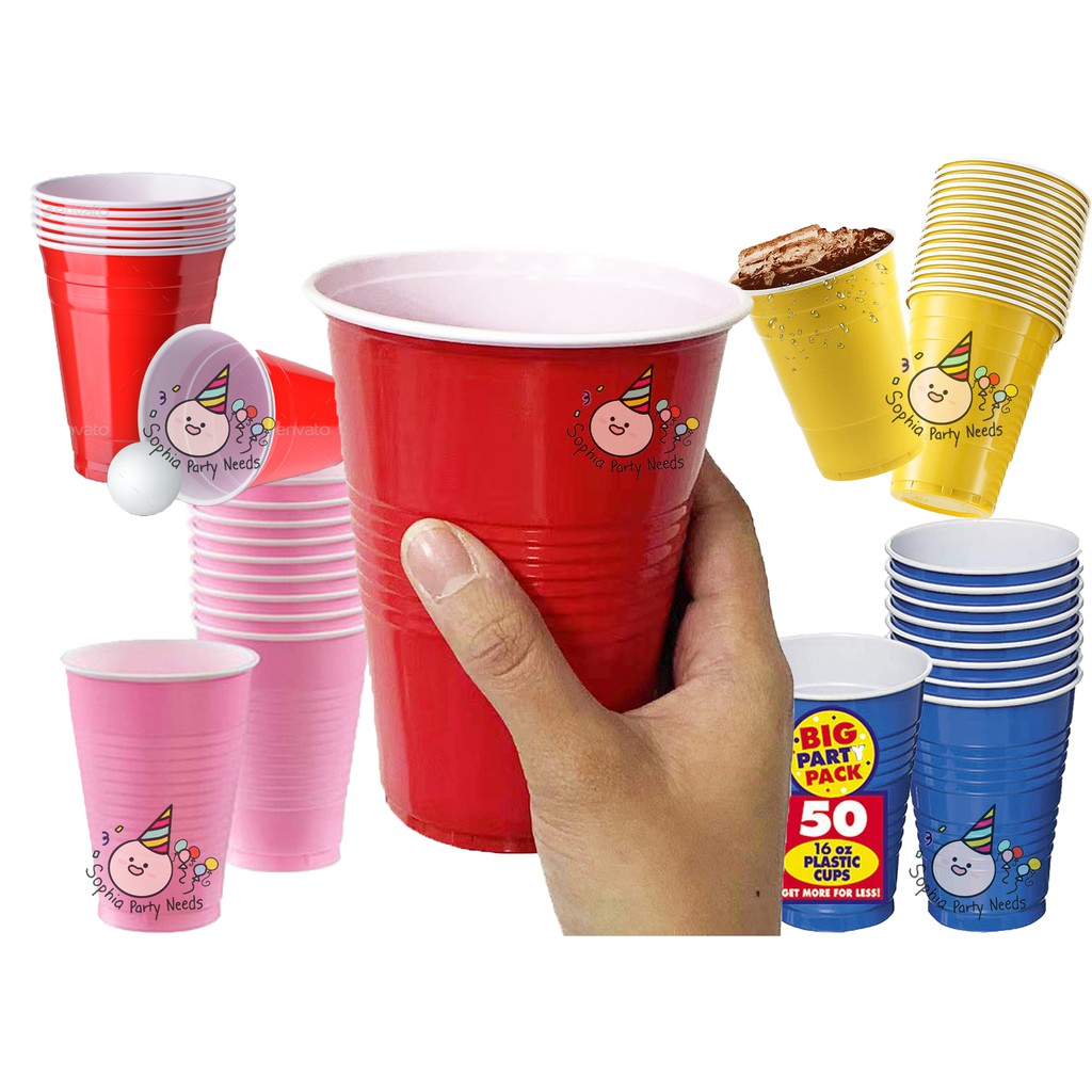 (500ml/16oz) Big Red Cups American Beer Pong Plastic Cups Game Drinking ...