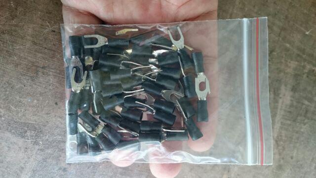 50pcs SV1.25-3/SV1.25-4/SV1.25-5 Insulated Spade Terminal Block Connector Electrical Furcate Lug ...