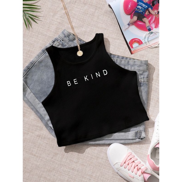 TREND SY LETTER GRAPHIC RIB KNIT TANK TOP(100%ORIGINAL-SHIPS IN 15 DAYS ...