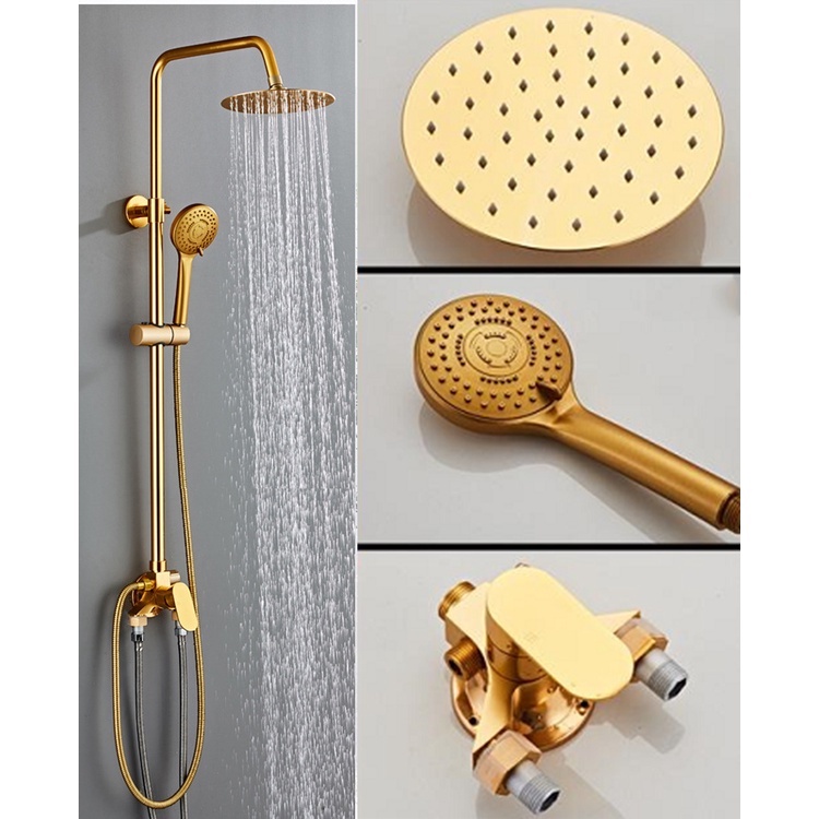 Space Aluminum Shower Set Booster Head Bathroom Handheld Liftable Rain ...