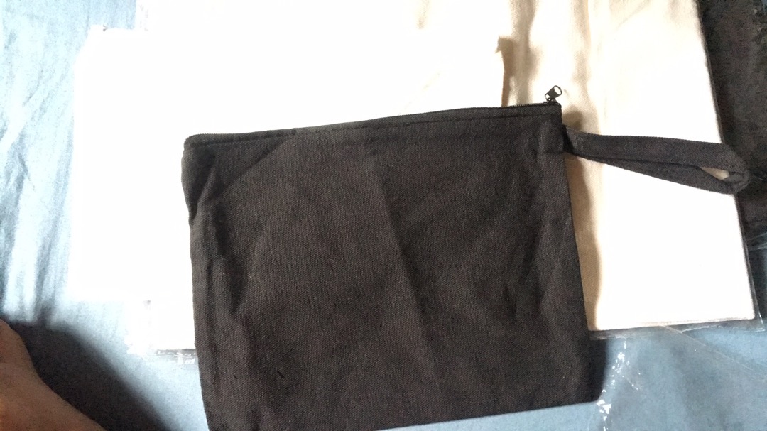 Canvas Zippered Pouch Plain Katsa bag | Shopee Philippines