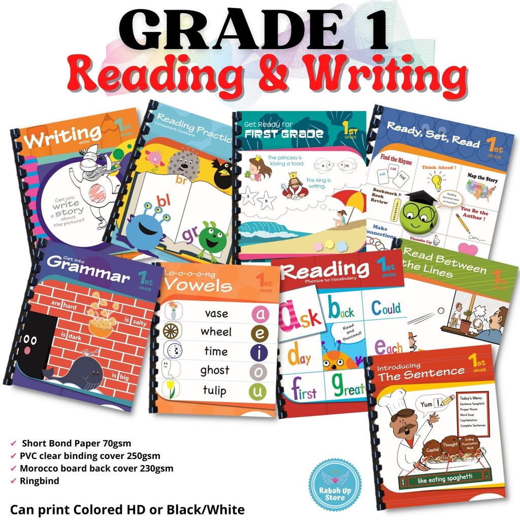 GRADE 1 (Reading & Writing) Workbook Worksheet Homeschool Learning ...