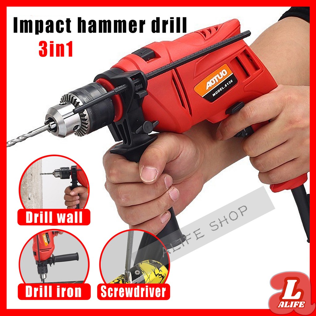 Hammer drill Wired drill 910W, 3000RPM in impact drill, electric drill ...