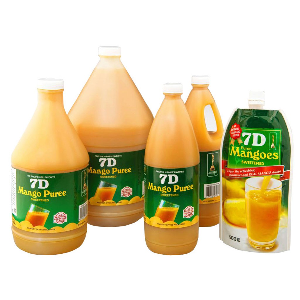 EQGS 7D Mango Puree Sweetened 1Liter 1/2Gal and 1Gal （No Artificial ...
