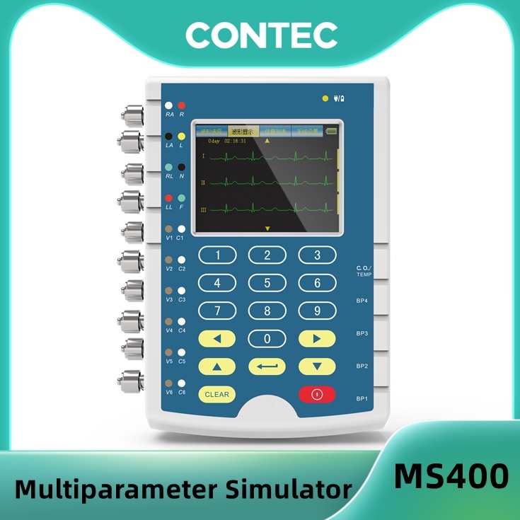 Contec MS400 3.5" TFT Touchscreen Multi-parameter Patient Simulator, ECG RESP IBP TEMP 1 Year ...