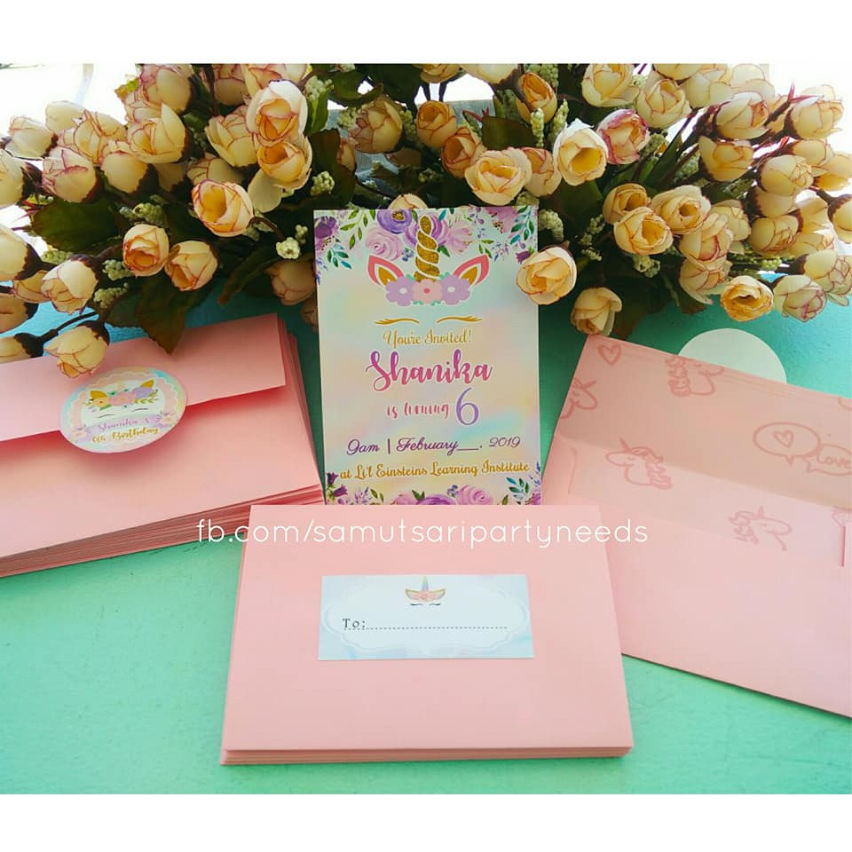 Unicorn Invitation for Christening and Birthdays - 3R size | Shopee ...