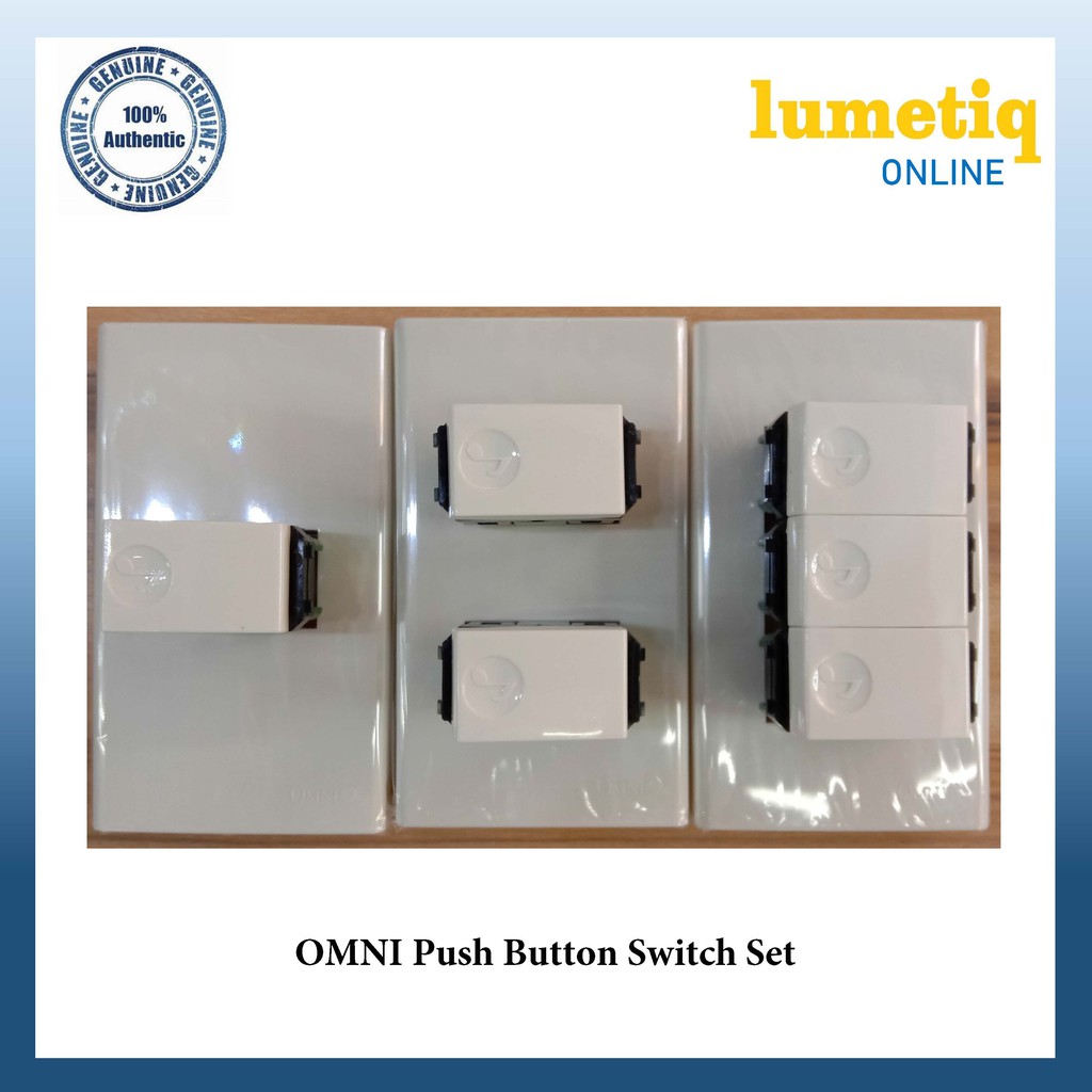 OMNI Wide Series Push Button Switch Set (1/2/3 Gang) | Shopee Philippines
