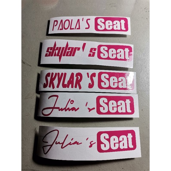 Gf/Wife Seat Sticker decal 5 Font Option | Shopee Philippines