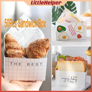 100Pcs Egg Drop Sandwich Packaging Box Hamburger Bread Toast Box Holder ...