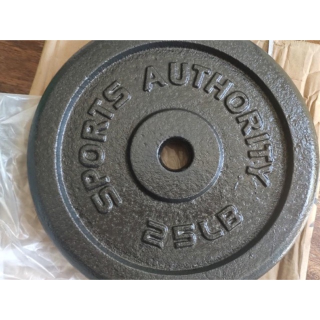 25 pounds lbs Metal plate 11.36kg sports authority weight 25lbs per pc ...