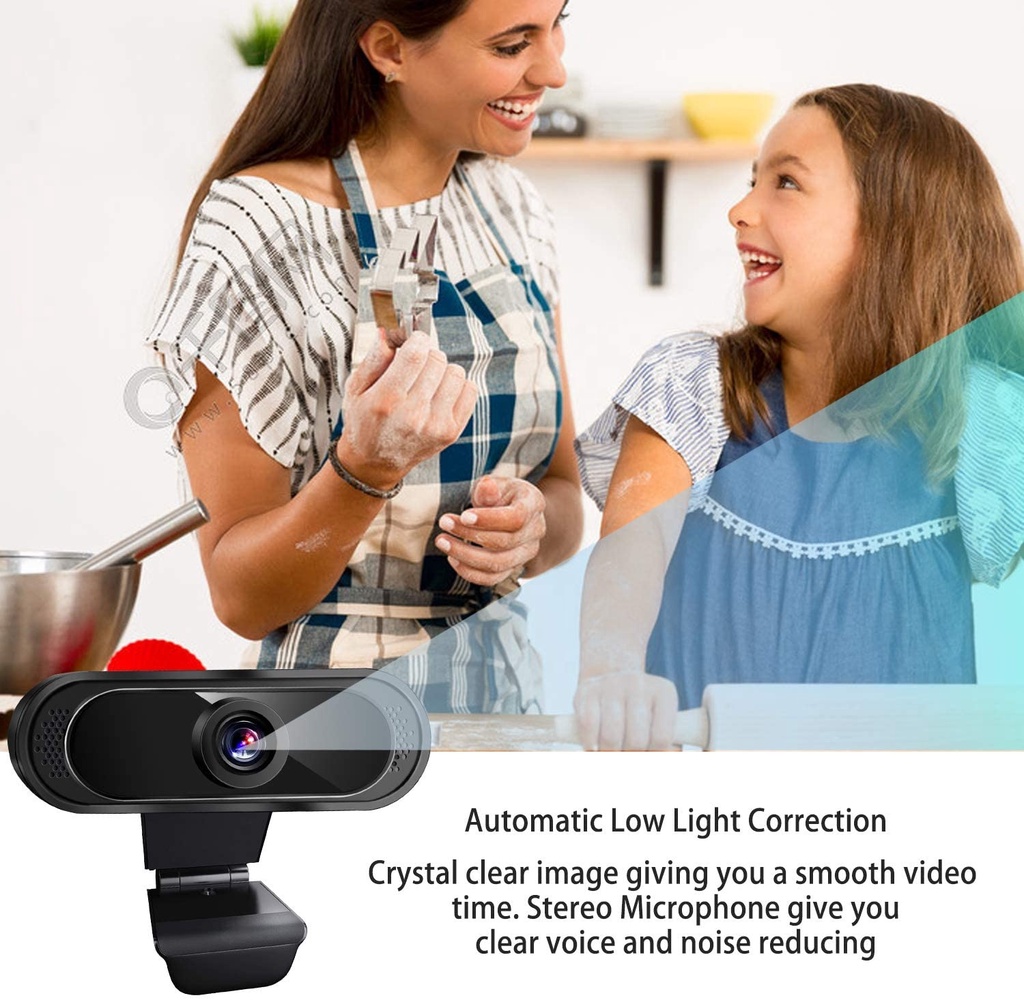 ANSEN Webcam for PC Laptop Online Class 2K 1080P HD USB Web Camera with ...