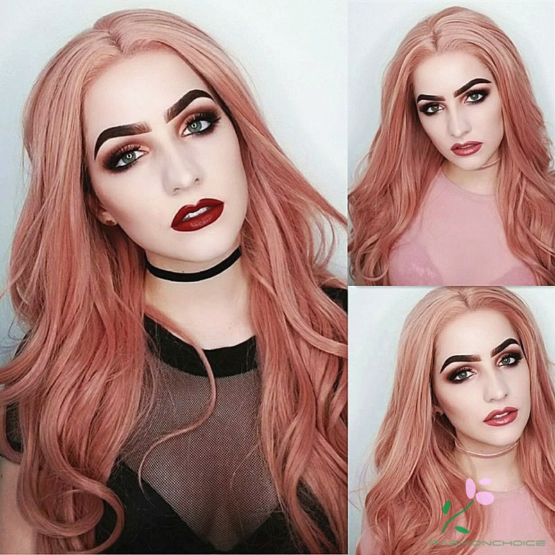 70cm women's long curly wavy wig with center part | Shopee Philippines