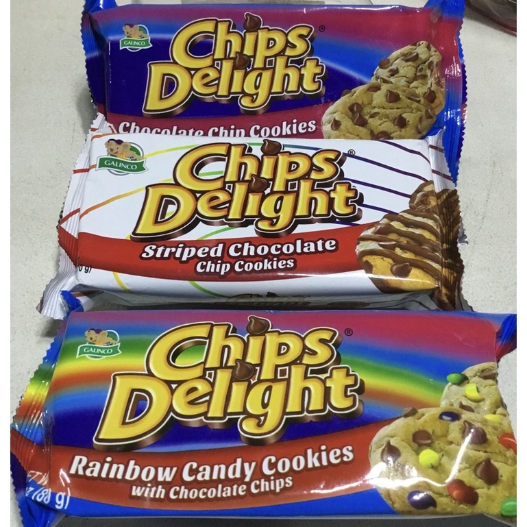 Chips Delight 80g Chocolate/Stripe Choco/Rainbow Candy Cookies | Shopee ...