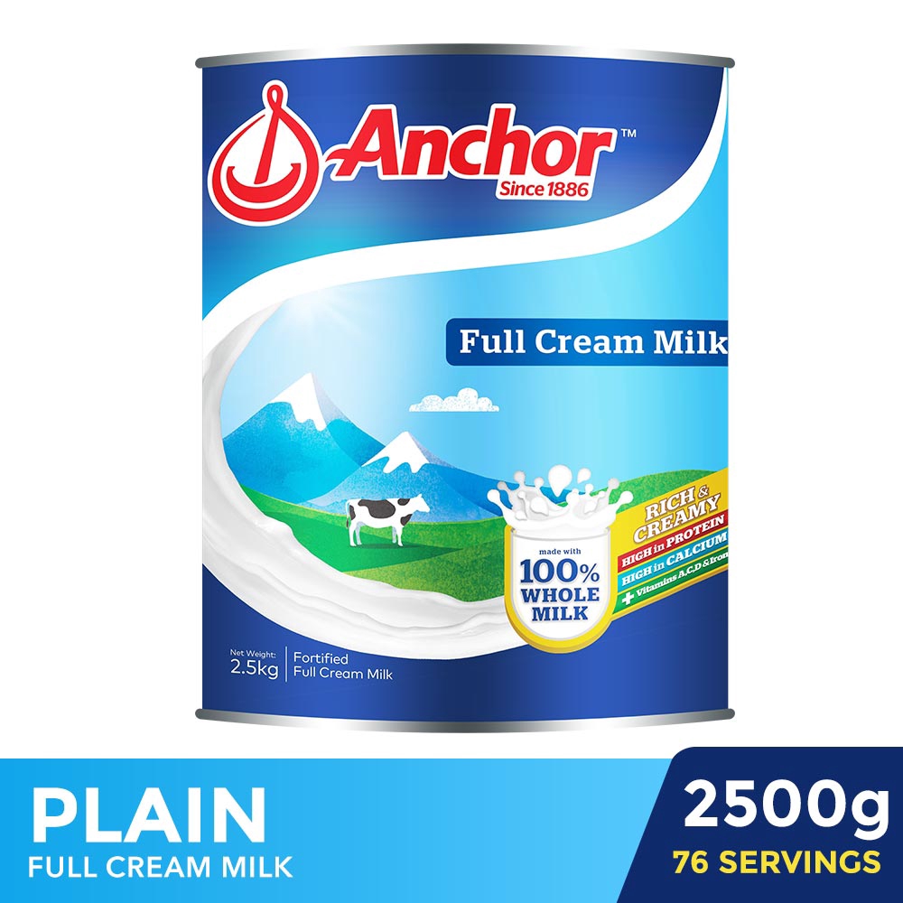 Anchor Full Cream Milk Powder Plain 2.5KG | Shopee Philippines