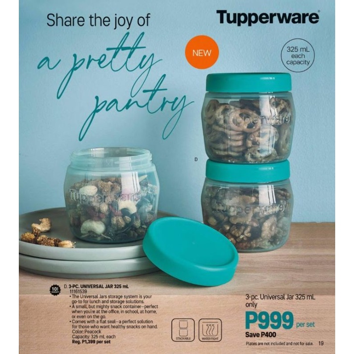 Tupperware Brand-Universal Jar 325ml set of 3pcs Jar | Shopee Philippines