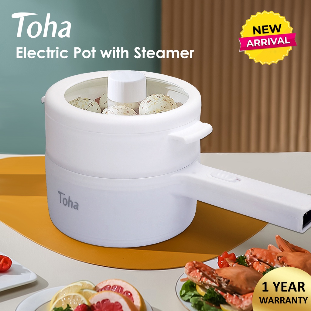 1.5L Toha Electric Pot with Steamer Multi-function cooking pot | Shopee ...