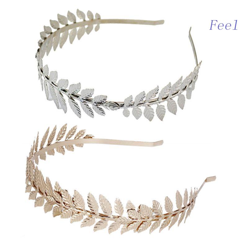 Best European Greek Goddess Headband Metallic Gold Silver Leaves Branch ...