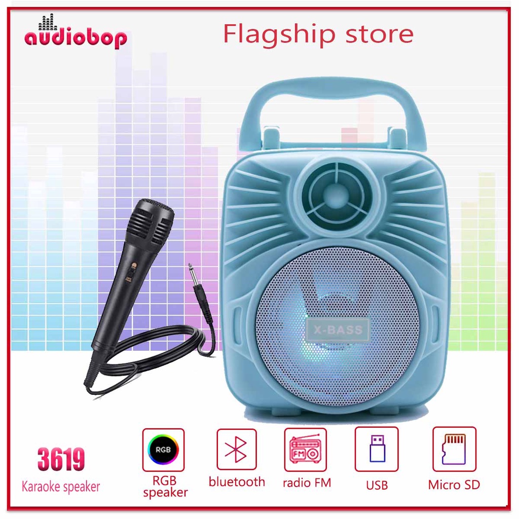 Audiobop Macaron Karaoke Stereo Portable Wireless Bluetooth Speaker ...