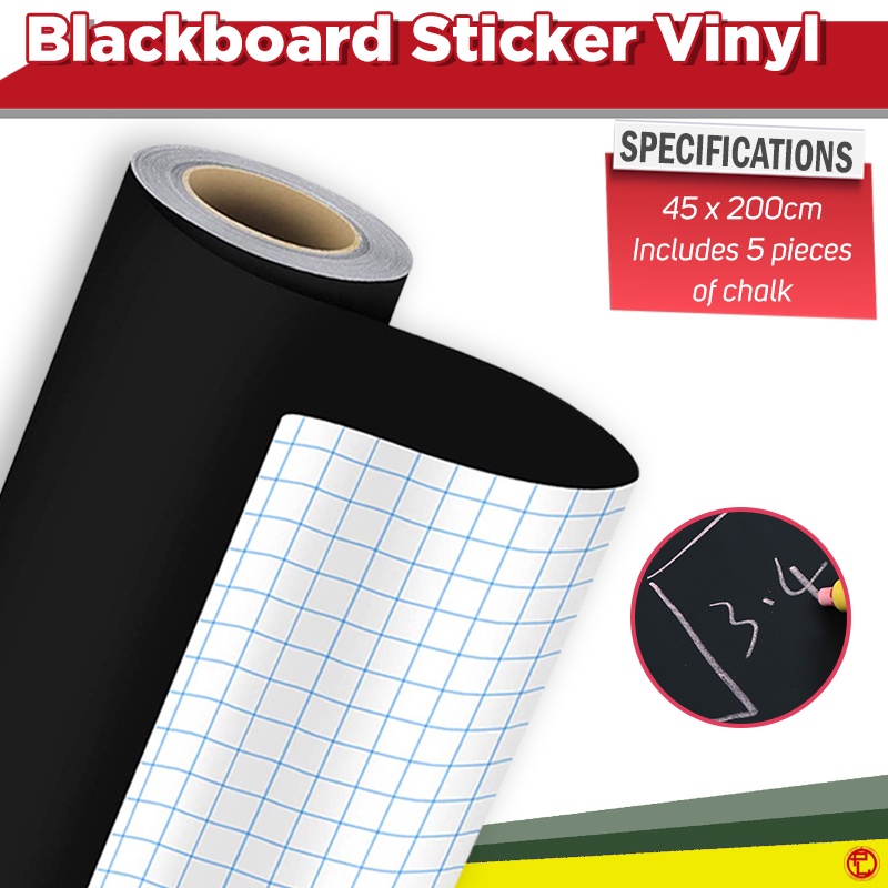 Sticker Blackboard Whiteboard Removable Vinyl 45x200cm | Shopee Philippines