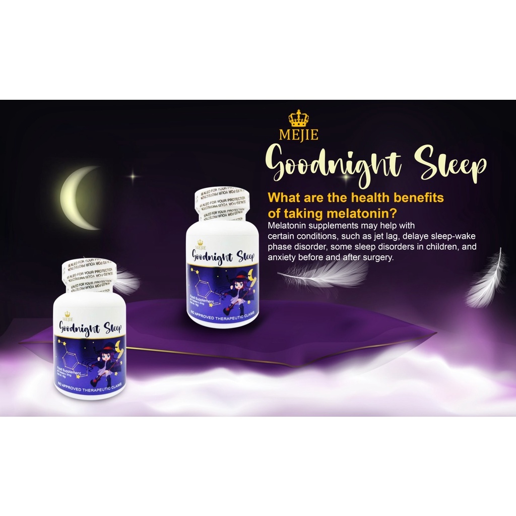 Melatonin Goodnight Sleep By Mejie 60 tablets 3mg | Shopee Philippines
