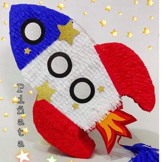 Rocket Ship piñata, custom made pinata | BeeCost
