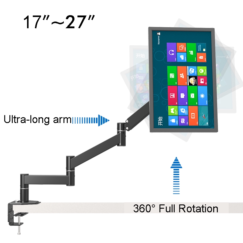 L135 full motion 17"-27" lcd led tv mount ultra-long arm monitor holder ...