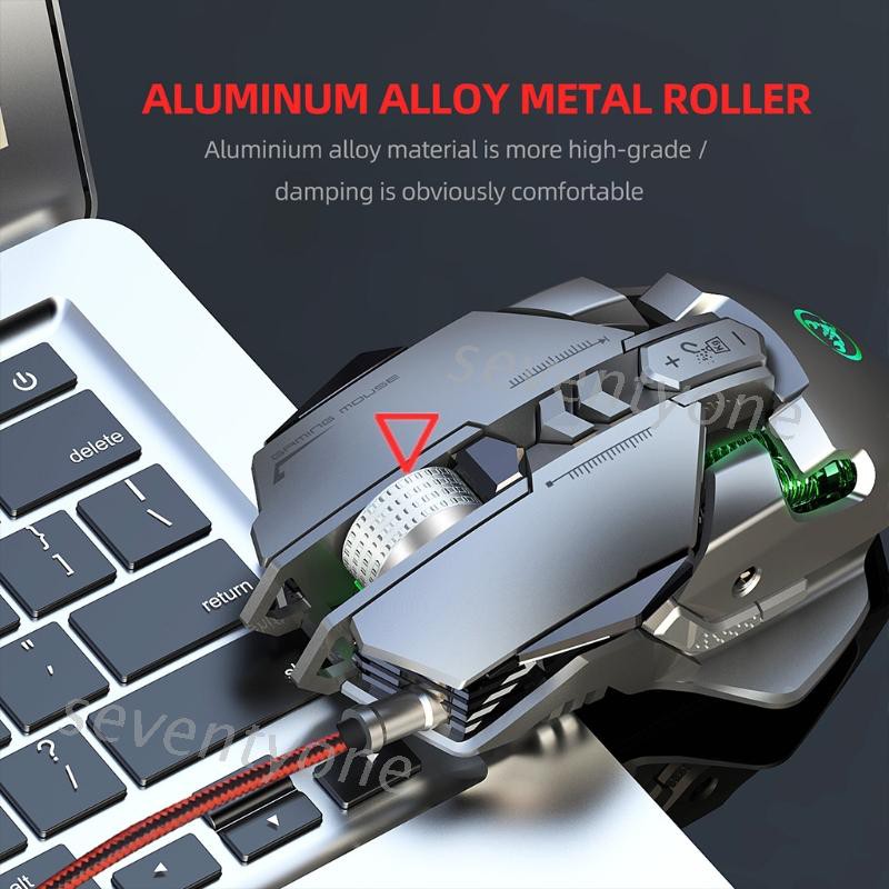 Mechanical Gaming Mouse Adjustable RGB Light Streamline Design PC ...