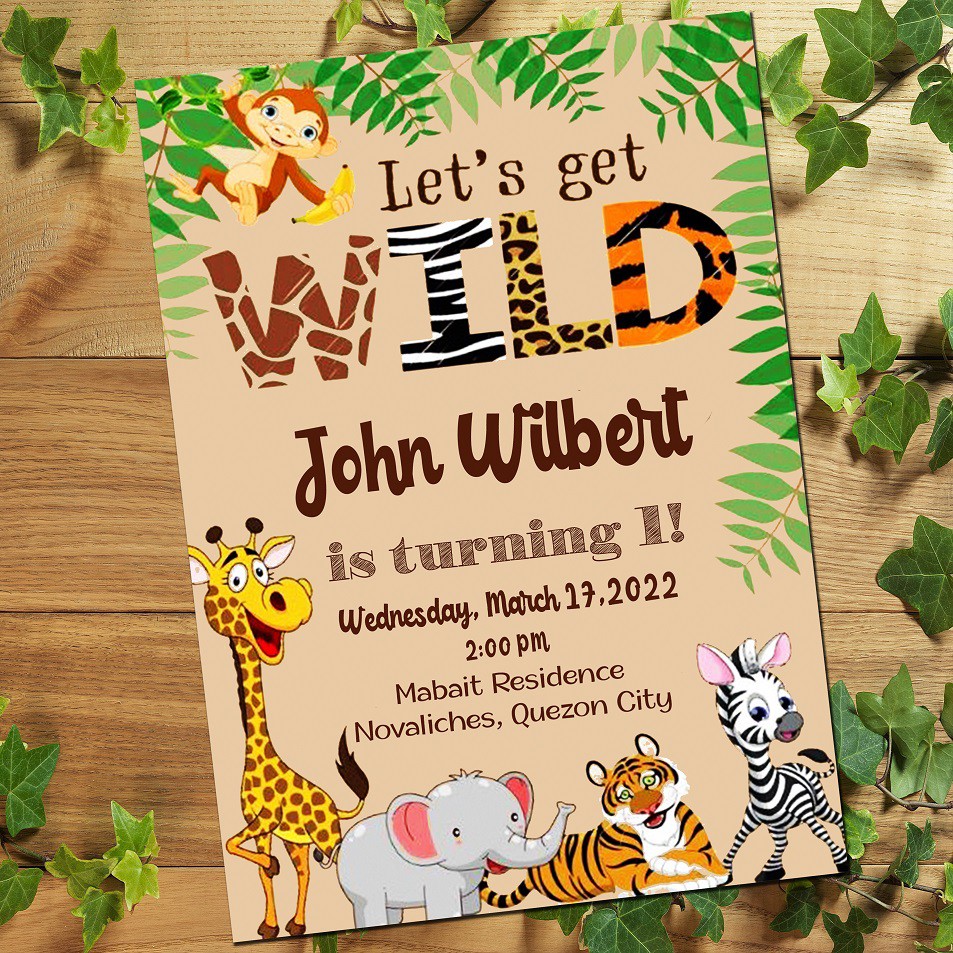 Safari Theme Birthday Invitation | Shopee Philippines