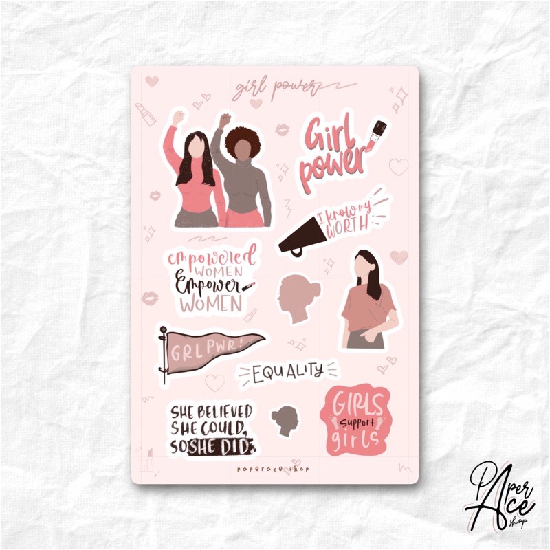 girl power stickers for journaling etc women empowerment| PaperAce ...
