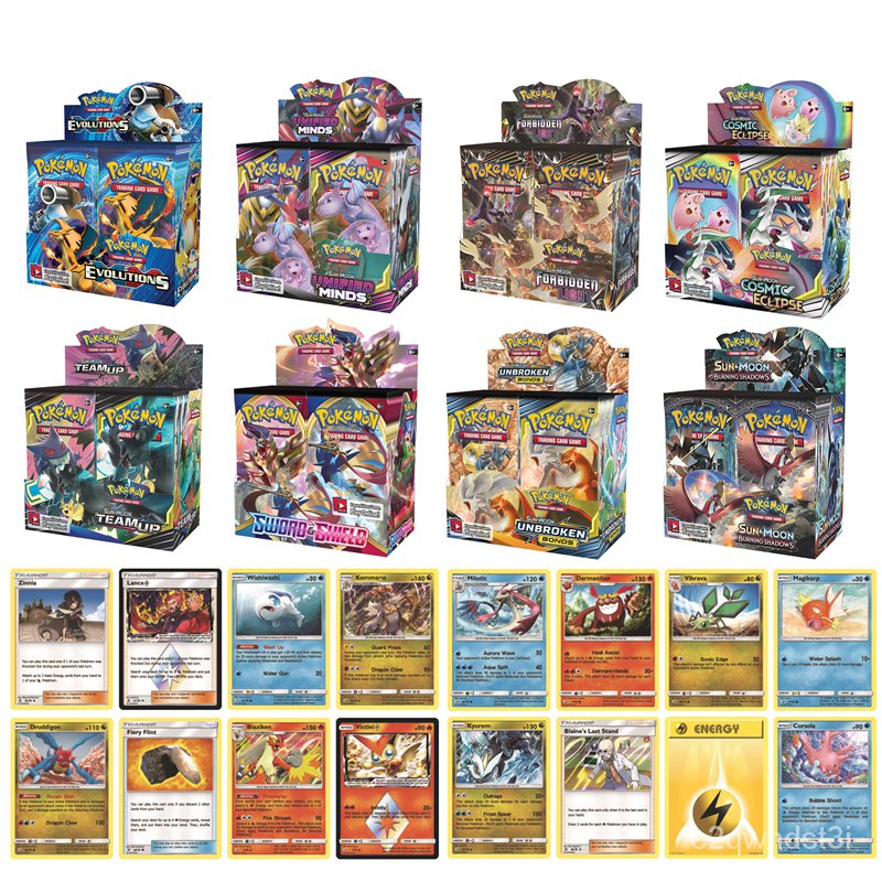 324Pcs/Box Newest Pokemon Cards Sun & Moon Sword & Shield English ...