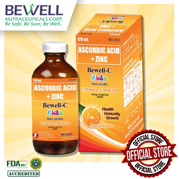 Bewell-C Kids Non-acidic Vitamin C with Zinc 120ml Bottle | Shopee ...
